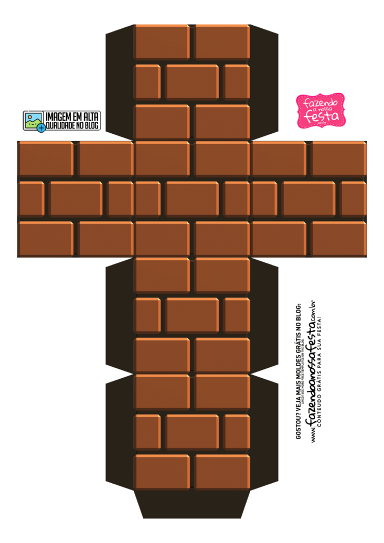 Cubo Super Mario Tijolo - Fazendo a Nossa Festa