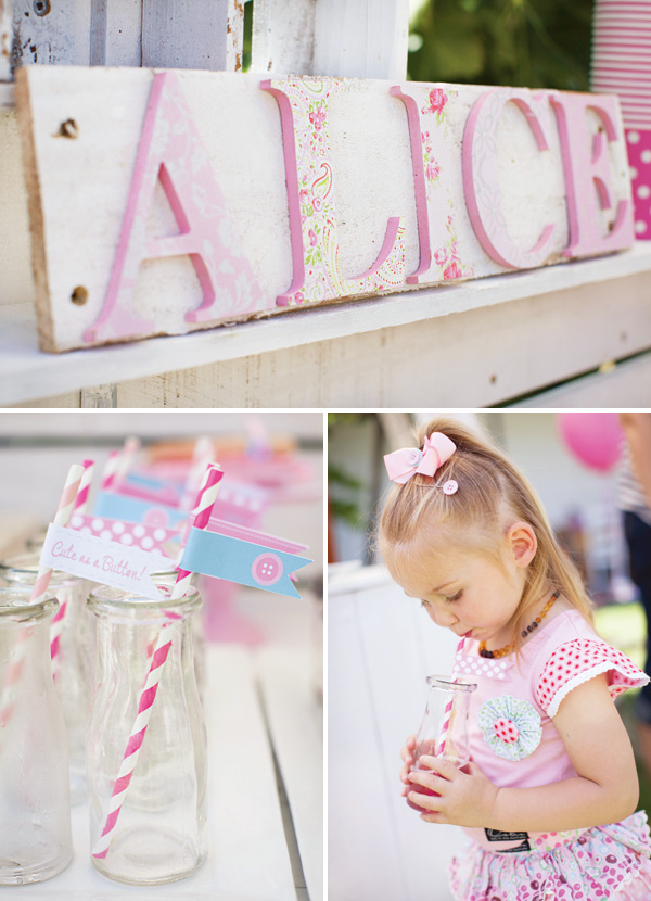 pink birthday name sign - Fazendo a Nossa Festa