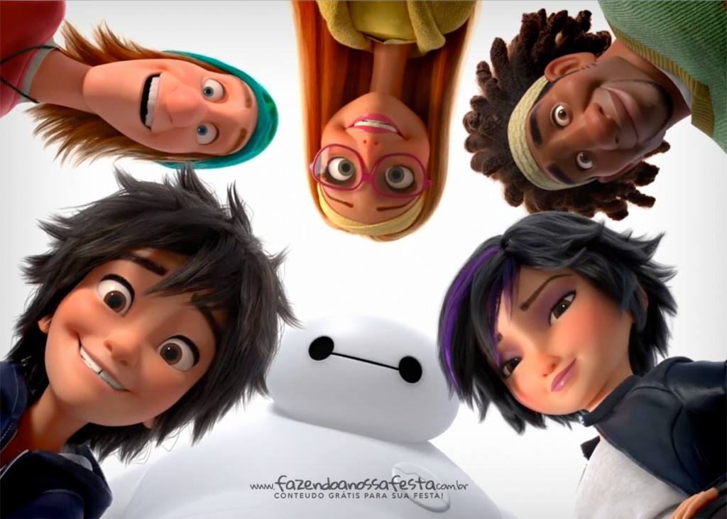 Convite Big Hero 7 - Fazendo a Nossa Festa