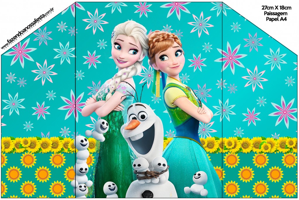 Convite Envelope Frozen Fever - Fazendo a Nossa Festa