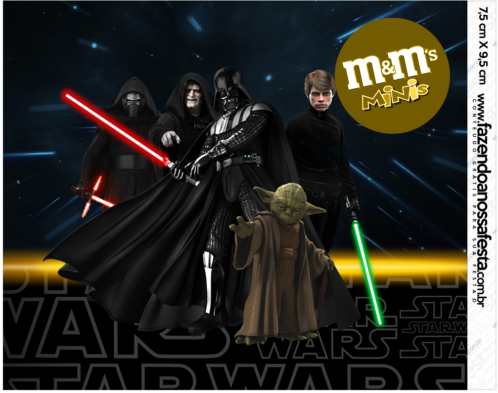 Rótulo Mini MM Star Wars - Fazendo a Nossa Festa
