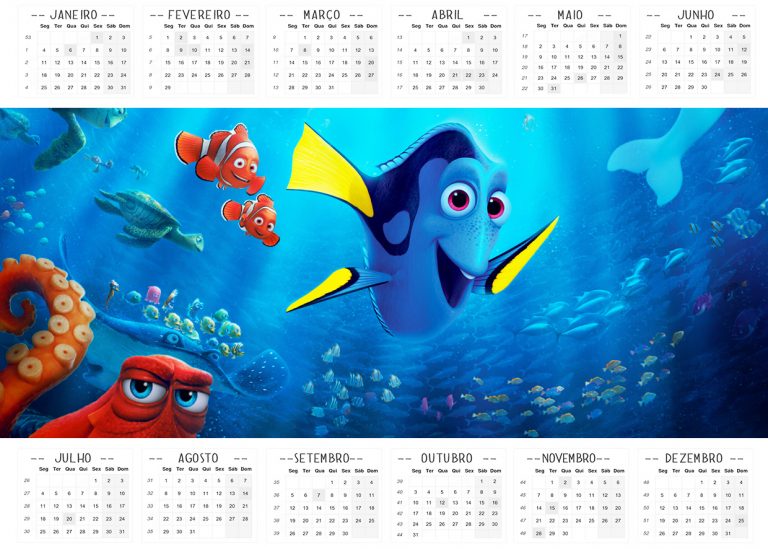 Calendario 2016 2 Procurando Dory - Fazendo a Nossa Festa