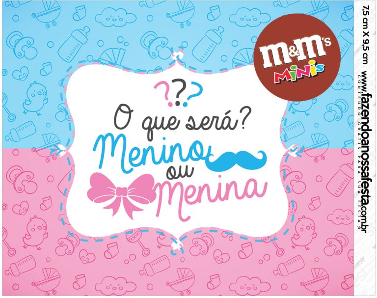 Mini MeM cha de revelacao - Fazendo a Nossa Festa