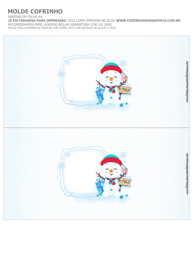 Molde Cofrinho para Natal 20 - Fazendo a Nossa Festa