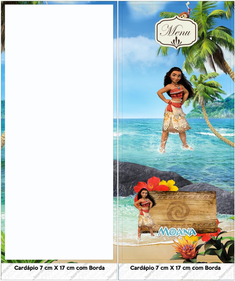 Molde Menu Moana - Fazendo a Nossa Festa