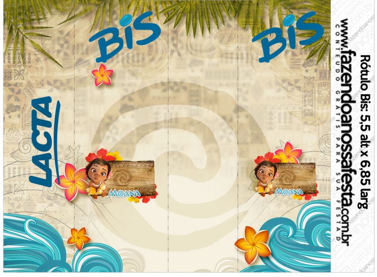 Rotulo Bis Moana Baby - Fazendo a Nossa Festa