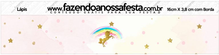 Rotulo Lapis Unicornio - Fazendo a Nossa Festa