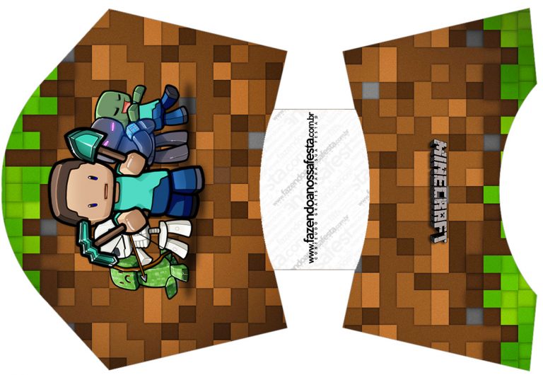Envelope Fritas Minecraft - Fazendo a Nossa Festa