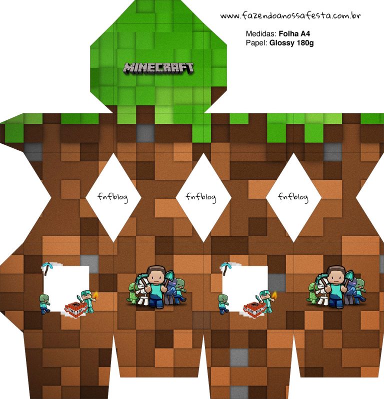 Meia Caixa Bala Minecraft - Fazendo a Nossa Festa