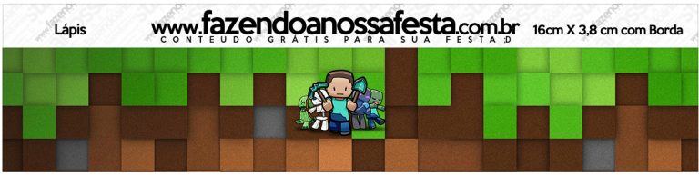 Rotulo Lapis Minecraft - Fazendo a Nossa Festa