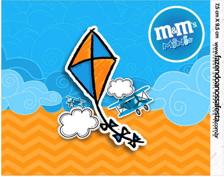 Mini MeM Pipa Laranja e Azul - Fazendo a Nossa Festa