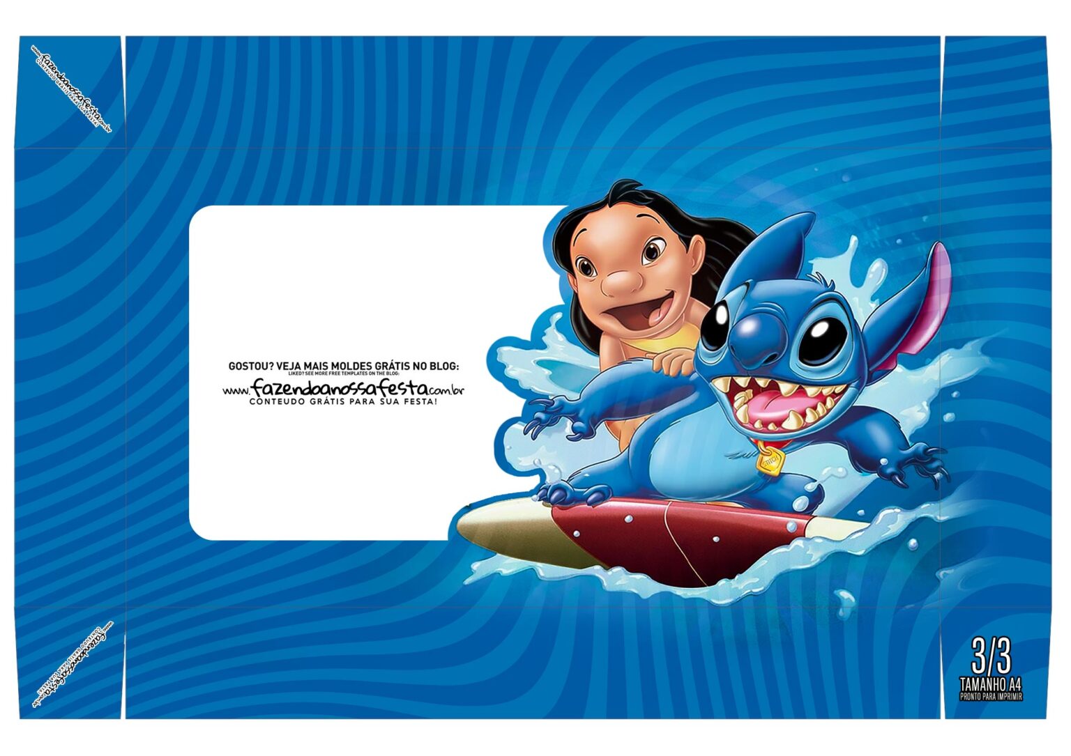 Caixa Mini Confeiteiro Lilo e Stitch cima - Fazendo a Nossa Festa