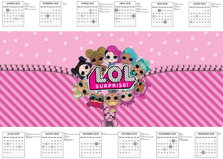 Calendario 2018 LOL Surprise - Fazendo a Nossa Festa