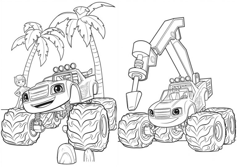 4 Livrinho para Colorir Blaze and Monster Machines - Fazendo a Nossa Festa