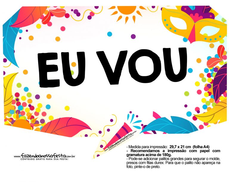 Plaquinhas de Carnaval para Imprimir 8 - Fazendo a Nossa Festa