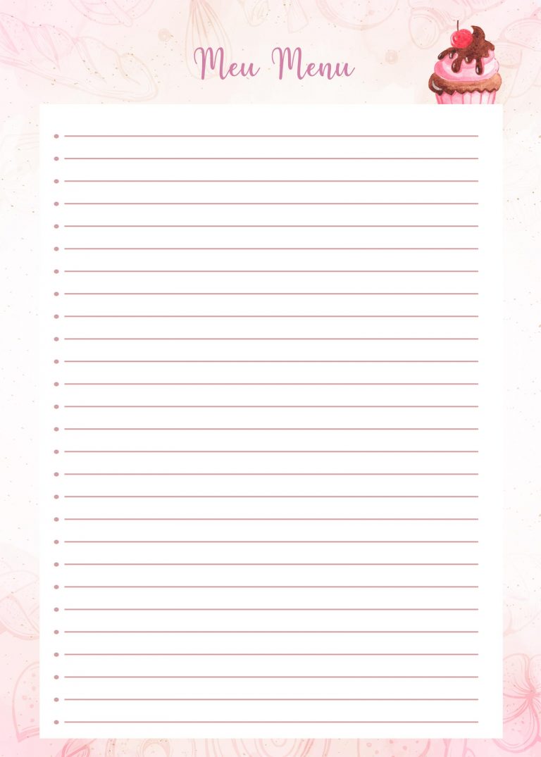 Planner da Confeiteira Meu Menu - Fazendo a Nossa Festa