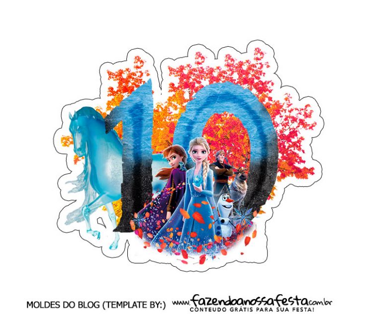 Topo Frozen 2 numero 10 - Fazendo a Nossa Festa