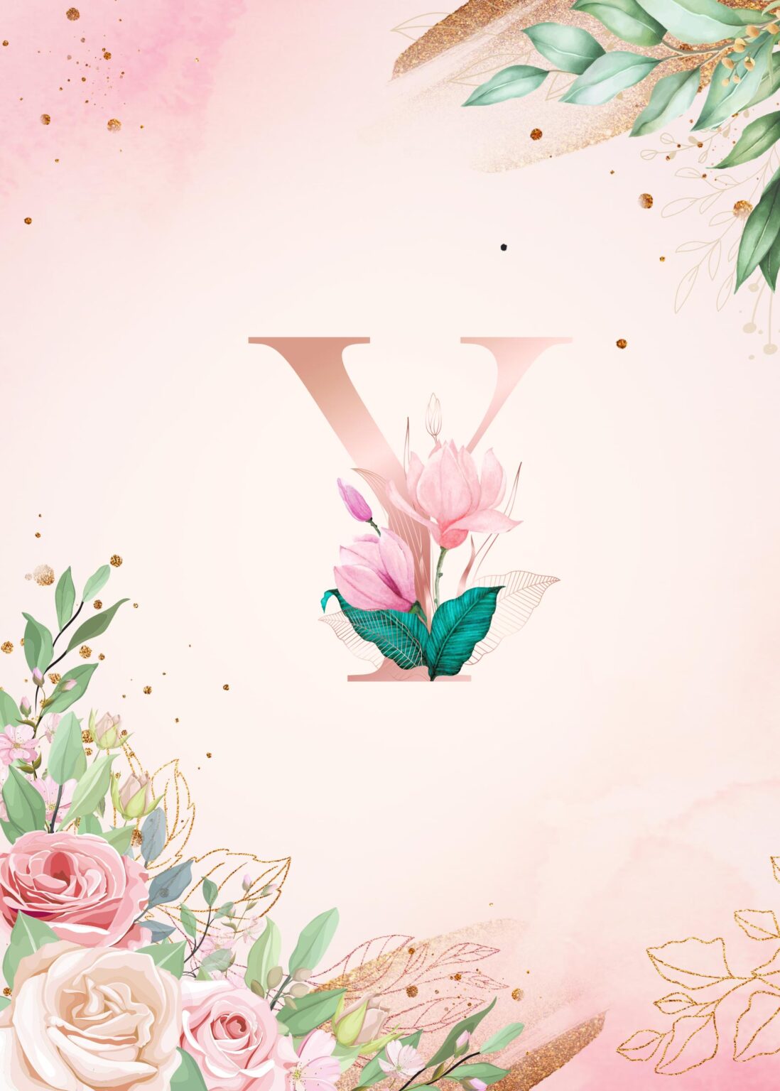 Capa Planner Floral Inicial Y - Fazendo a Nossa Festa