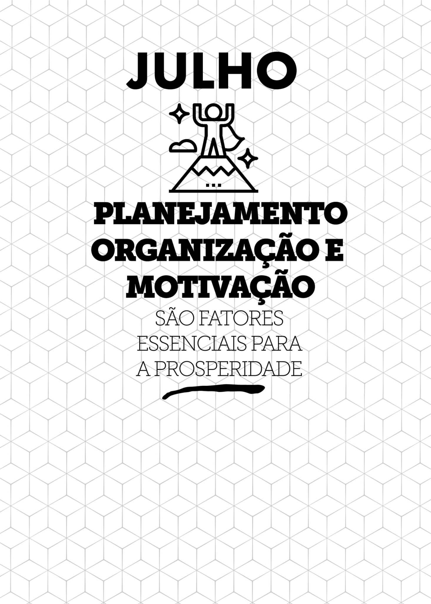 Planner Preto e Branco Julho Capa - Fazendo a Nossa Festa