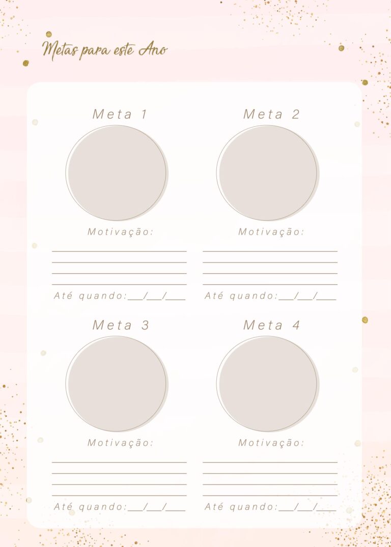 Planner Rose Gold Metas para Este Ano - Fazendo a Nossa Festa