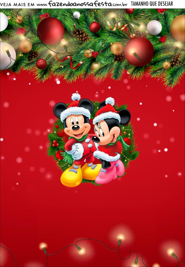 Printable Natal Mickey e Minnie - Fazendo a Nossa Festa