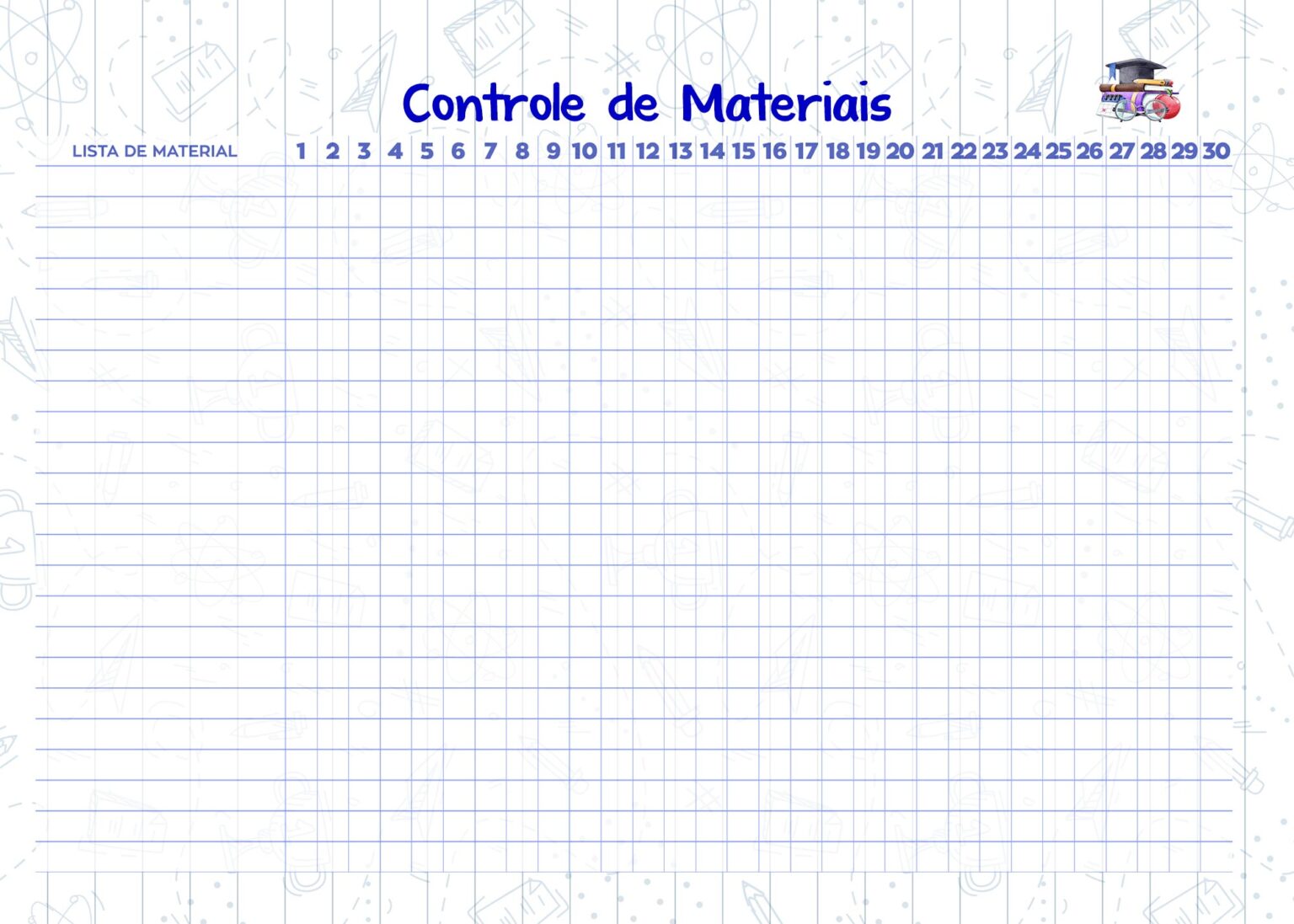 Planner Professor Caderno Controle de Material - Fazendo a Nossa Festa