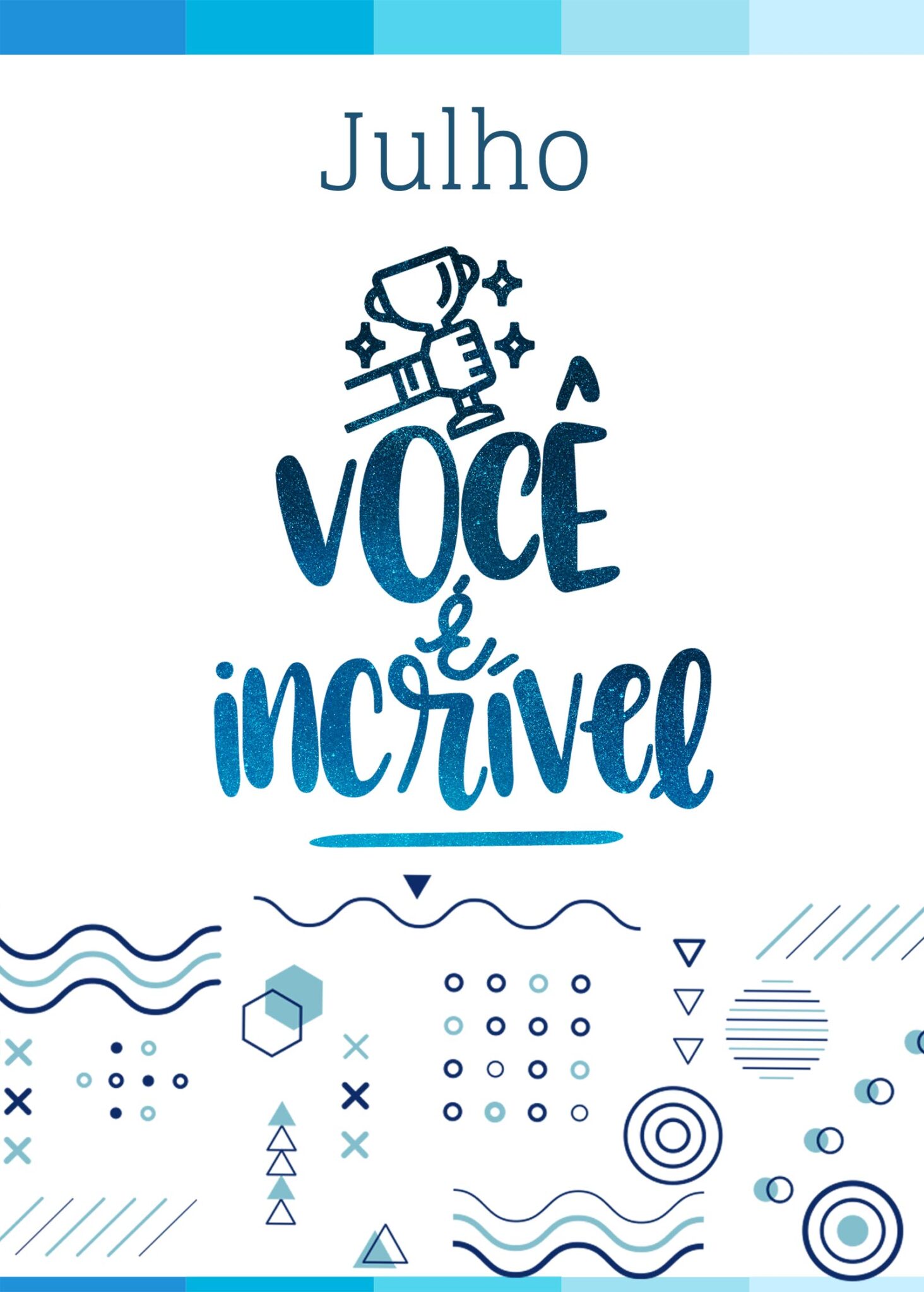 Planner Colorido Azul Julho Capa - Fazendo a Nossa Festa