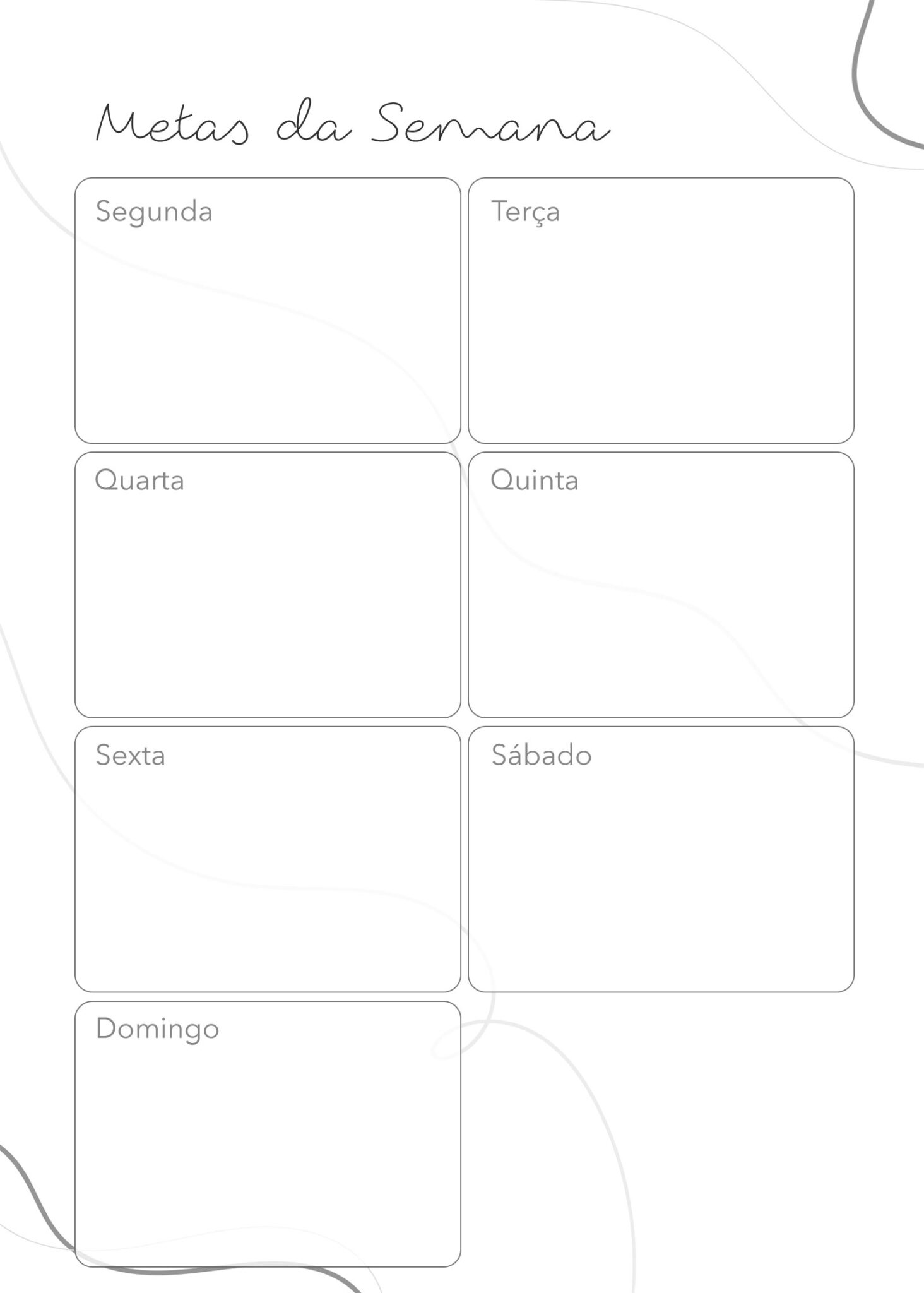 Planner Lettering Metas da Semana - Fazendo a Nossa Festa