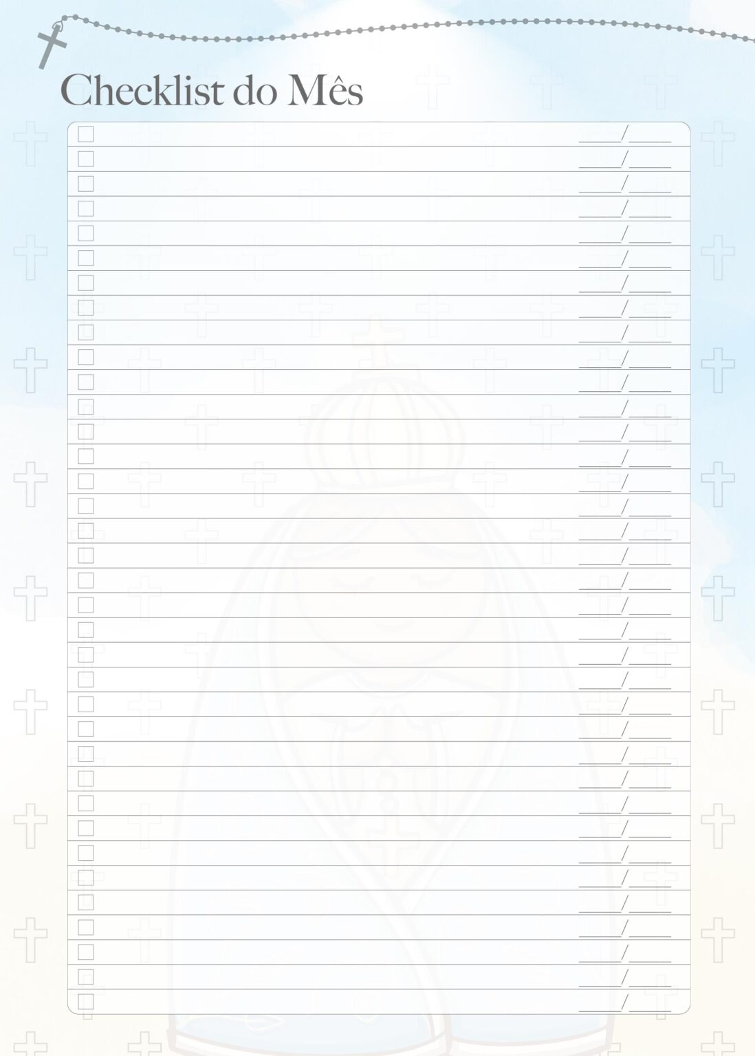 Planner Personalizado Nossa Senhora Aparecida Checklist Mensal ...