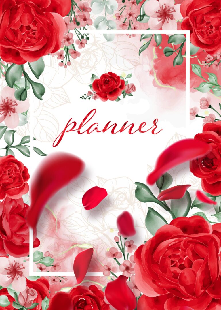 Planner Rosas Vermelhas Capa - Fazendo a Nossa Festa