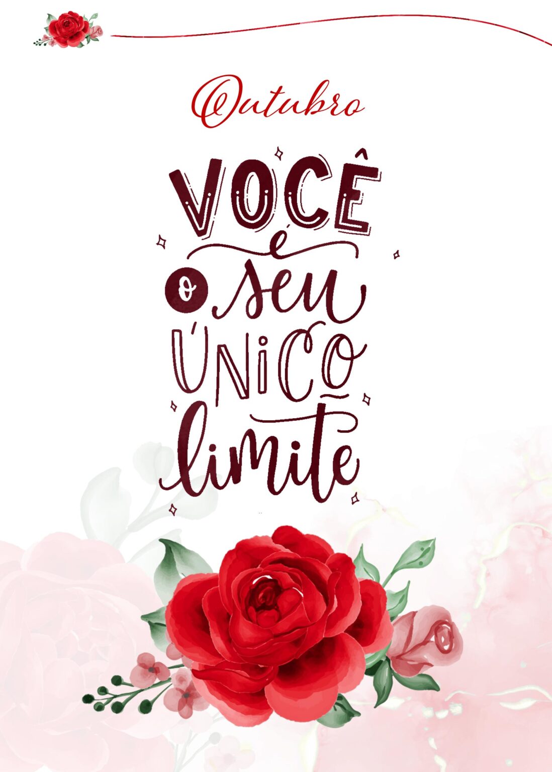 Planner Rosas Vermelhas Outubro Capa - Fazendo a Nossa Festa