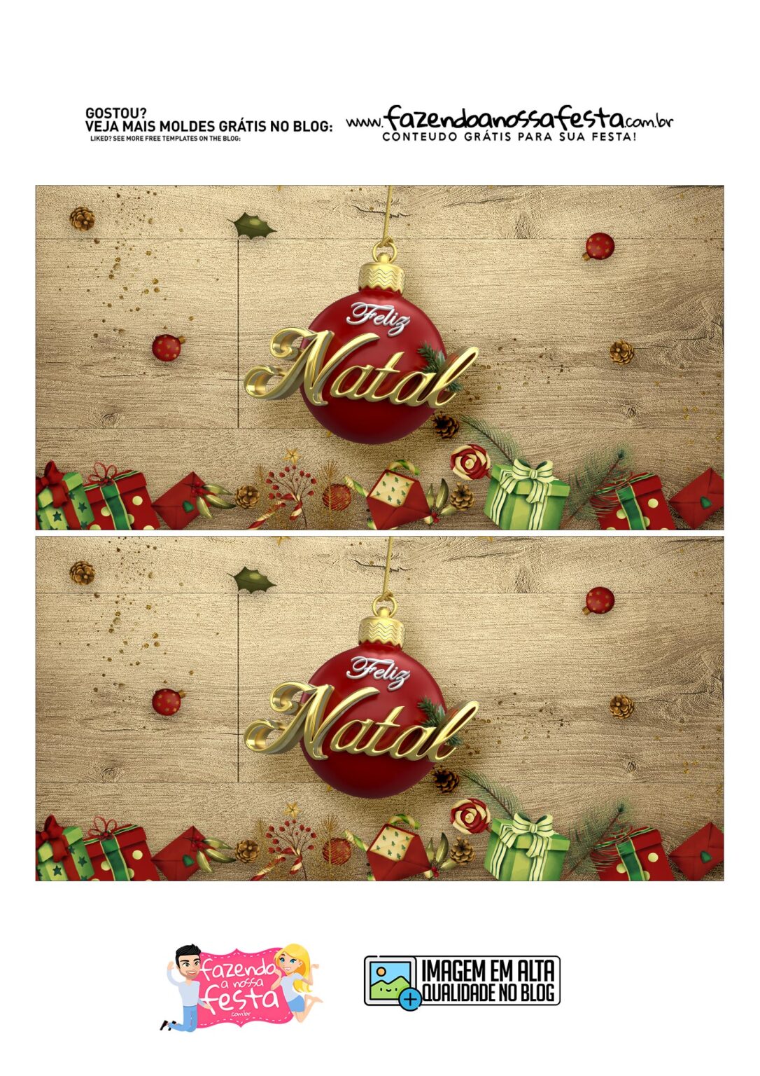 Adesivo Caixa bombom Natal Madeira - Fazendo a Nossa Festa