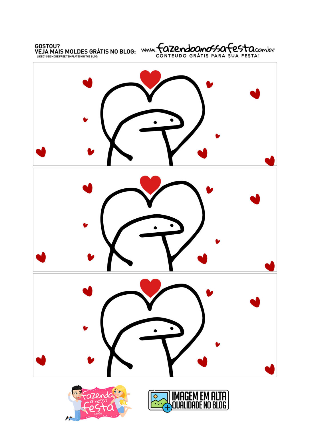 Adesivo para 3 barras de chocolate Meme Flork 26 - Fazendo a Nossa Festa