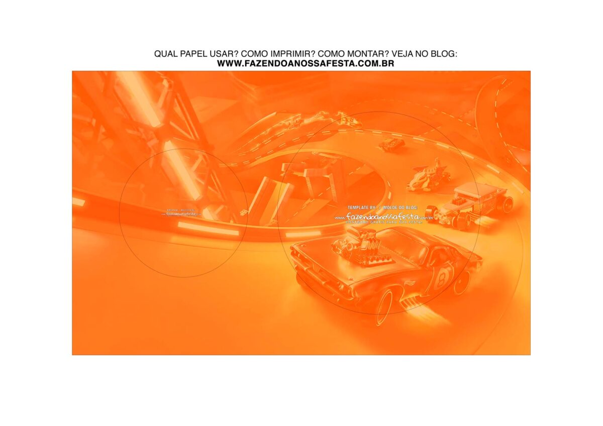 Molde Copo e Balde Kit Cinema Hot Wheels - Fazendo a Nossa Festa