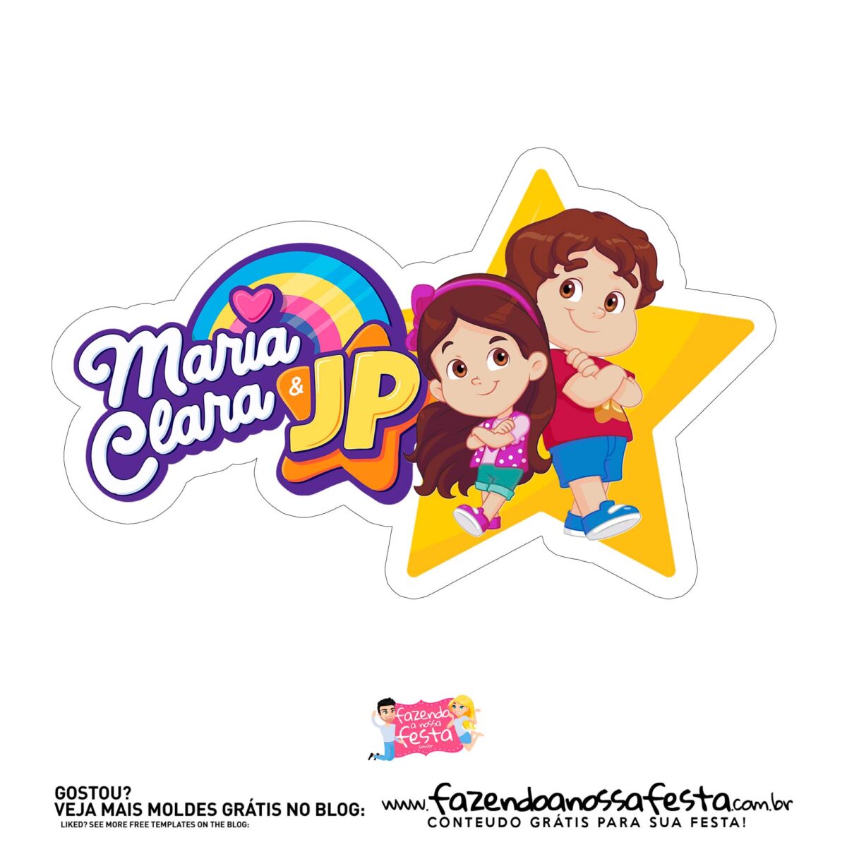 Caixa Cesta Elemento 3D Maria Clara e JP - Fazendo a Nossa Festa