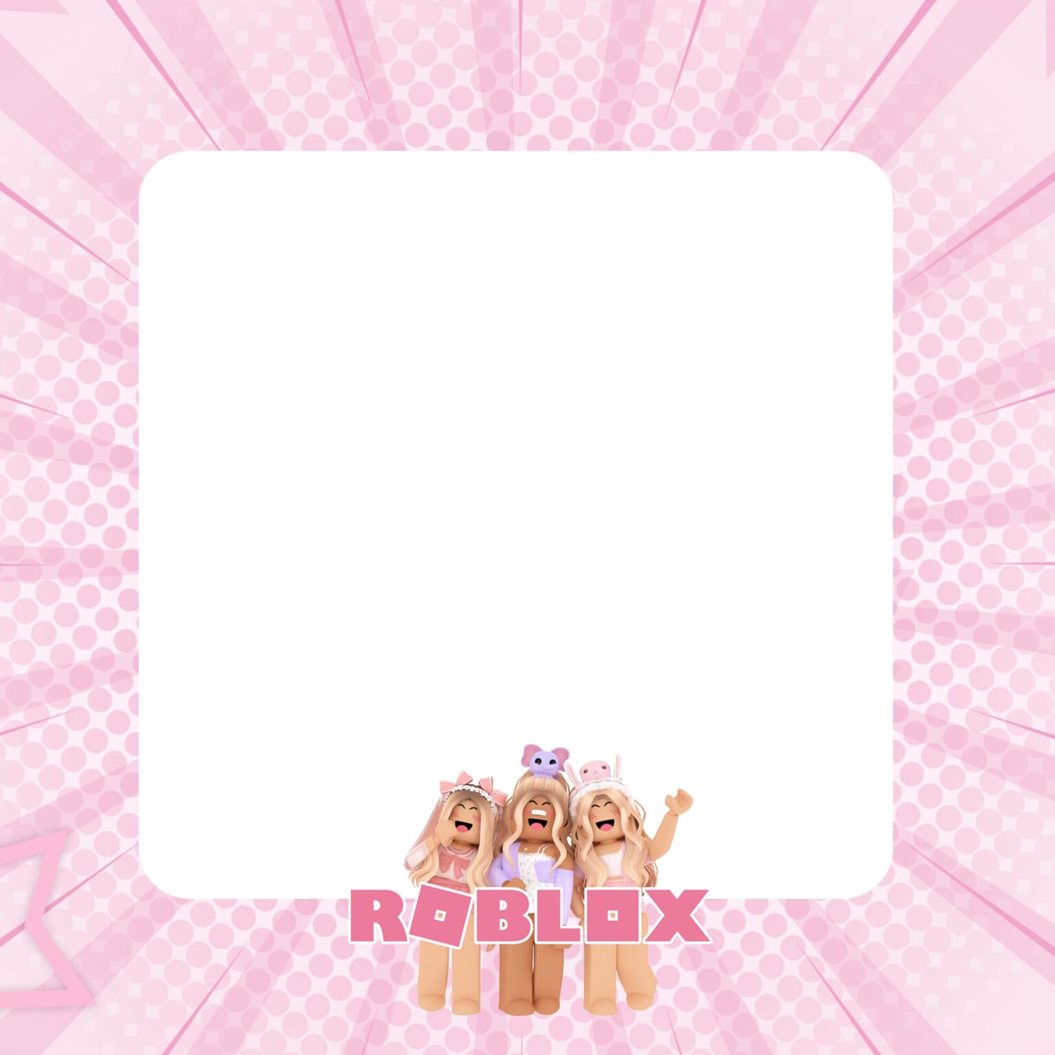 Caixa Cesta Rotulo Grande Roblox Girl - Fazendo a Nossa Festa