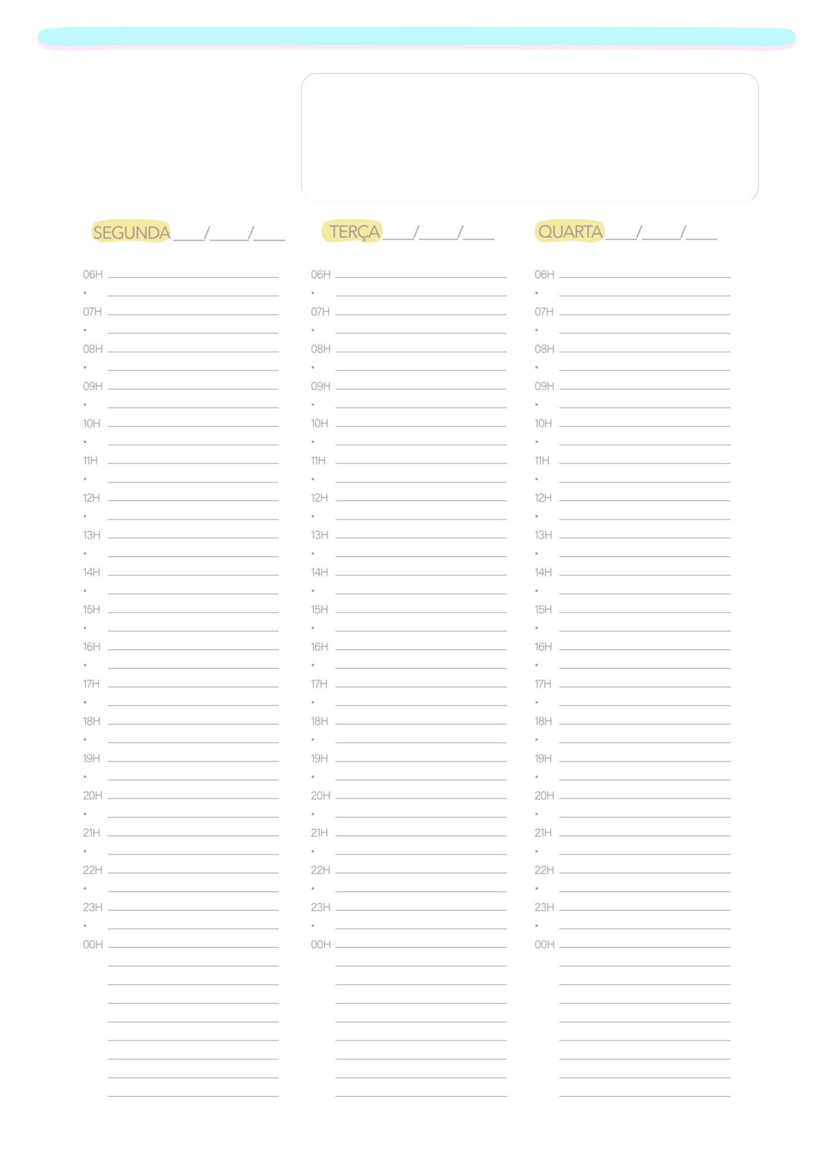 Planner Colorido Agenda Semanal Pagina 1 - Fazendo a Nossa Festa