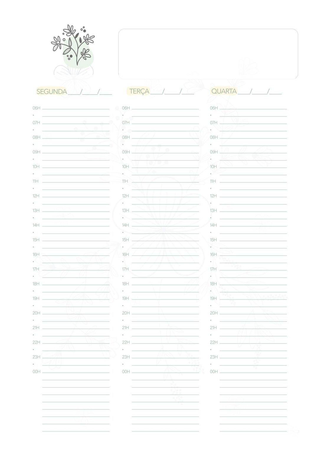 Planner Flores Delicadas 2023 Agenda Semanal Pagina 1 - Fazendo a Nossa ...