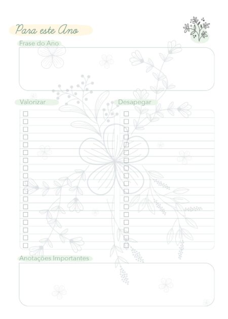 Planner Flores Delicadas Para Este Ano - Fazendo a Nossa Festa