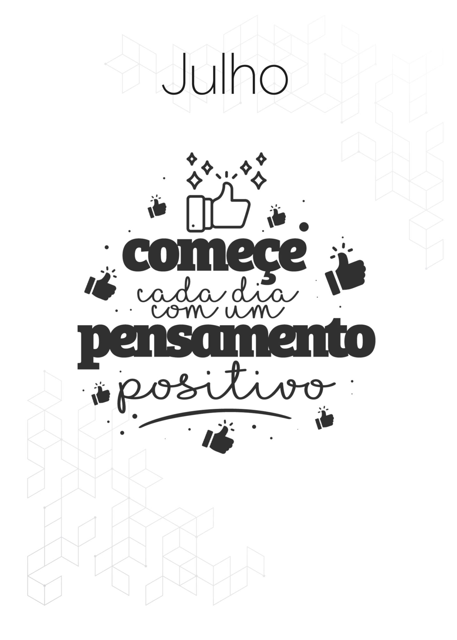 Planner Minimalista Xadrez Julho Capa - Fazendo a Nossa Festa