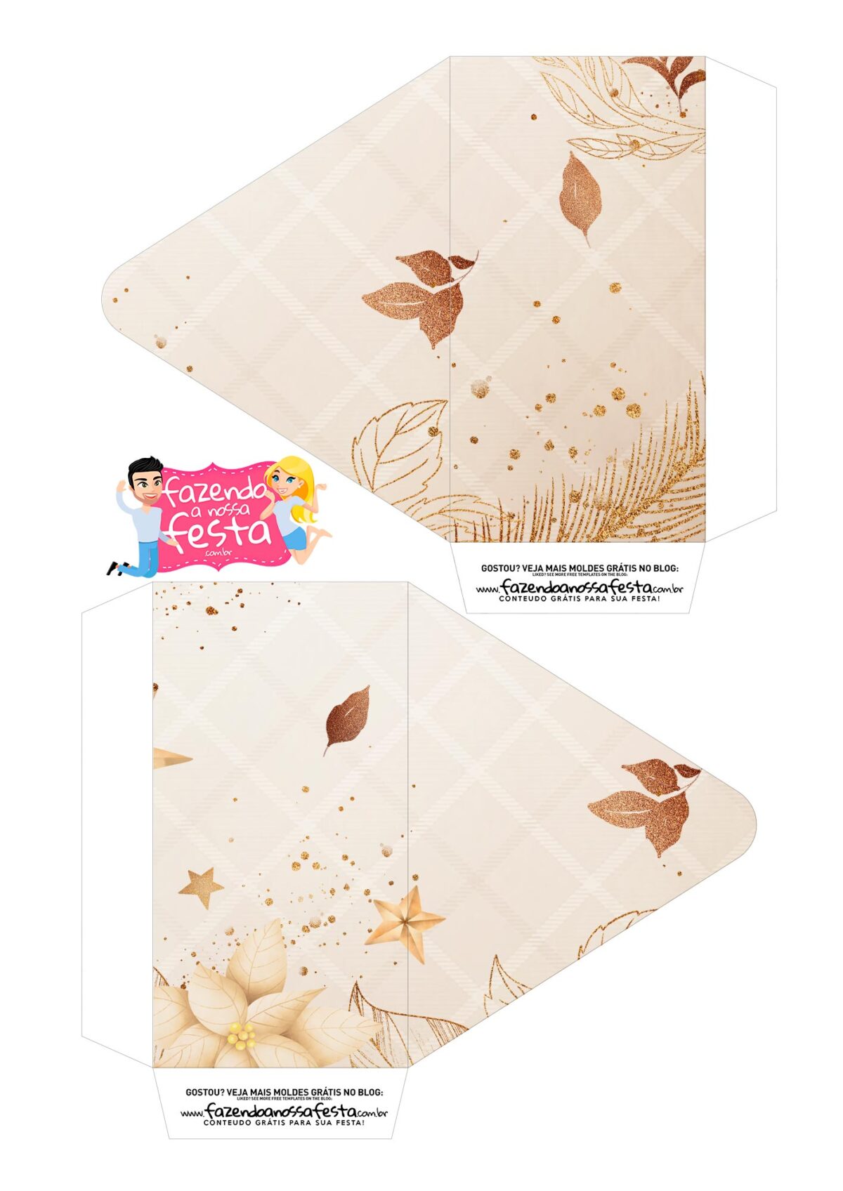 Caixa Envelope Natal 10 Parte 1 - Fazendo a Nossa Festa