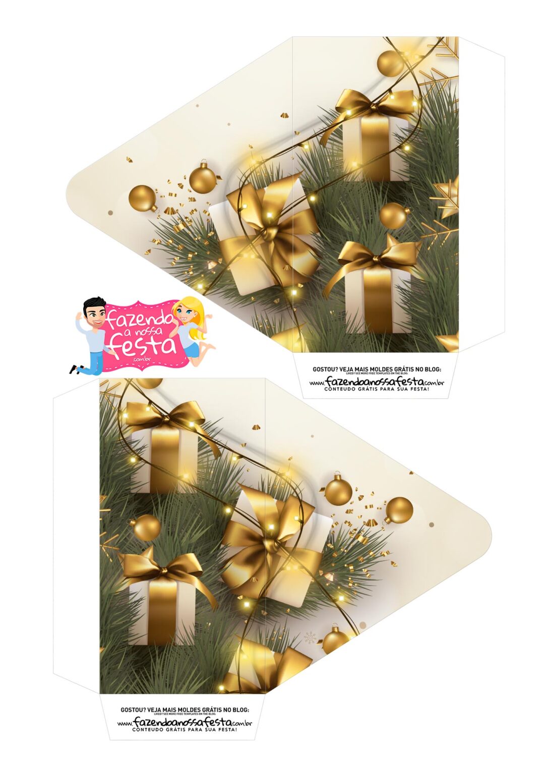 Caixa Envelope Natal 7 Parte 1 - Fazendo a Nossa Festa