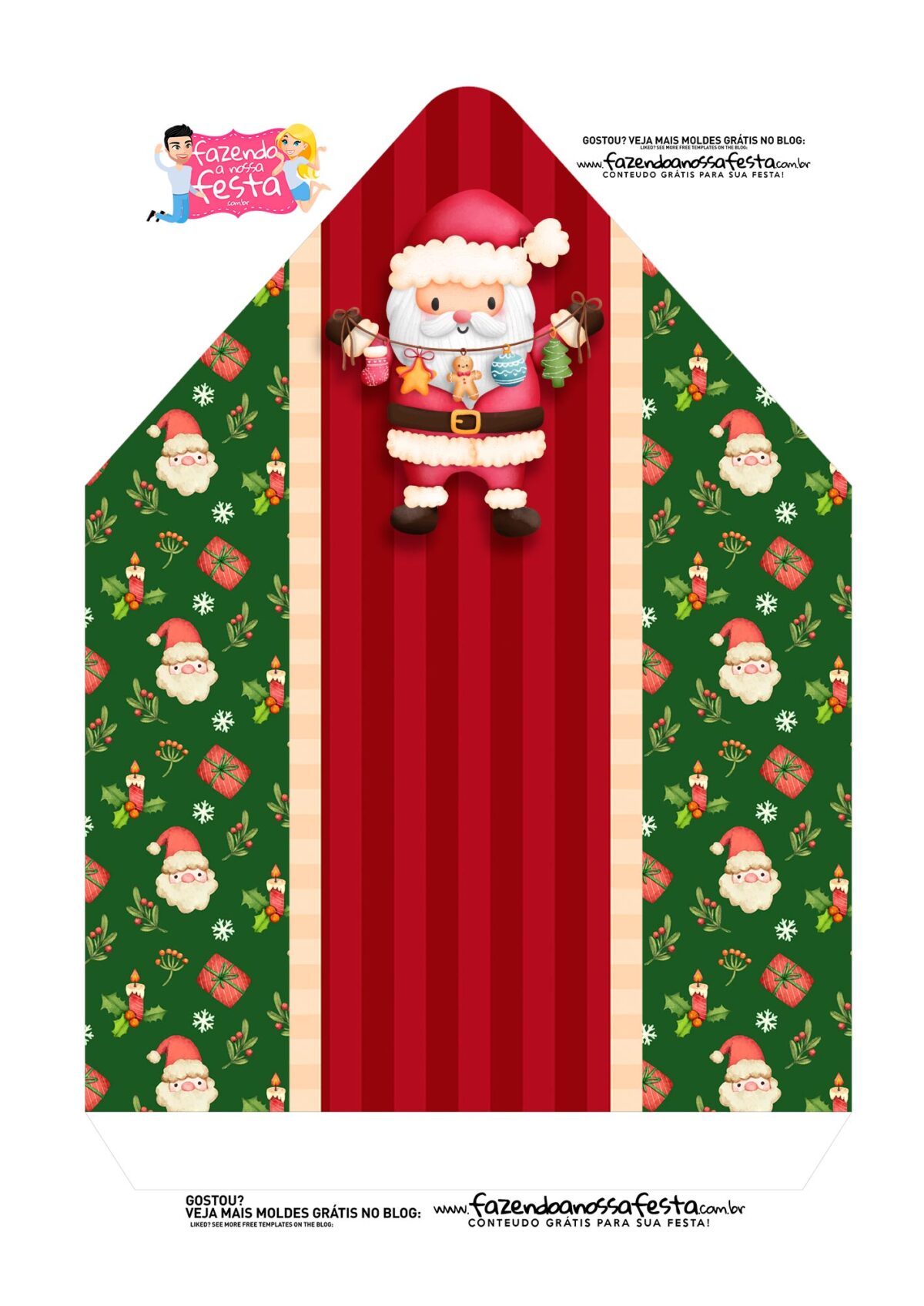 Caixa Envelope Natal 8 Parte 2 - Fazendo a Nossa Festa