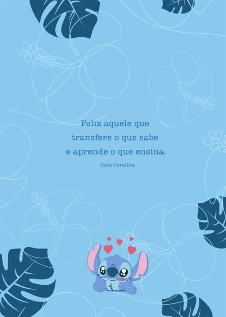 Contra Capa Planner Professor Stitch - Fazendo a Nossa Festa