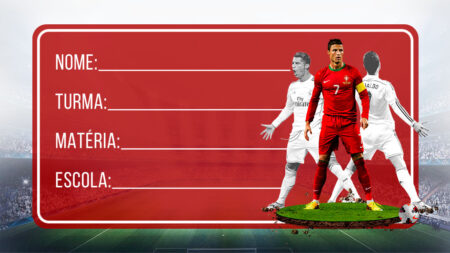 Etiqueta com Nome CR7 Voltas as Aulas - Fazendo a Nossa Festa