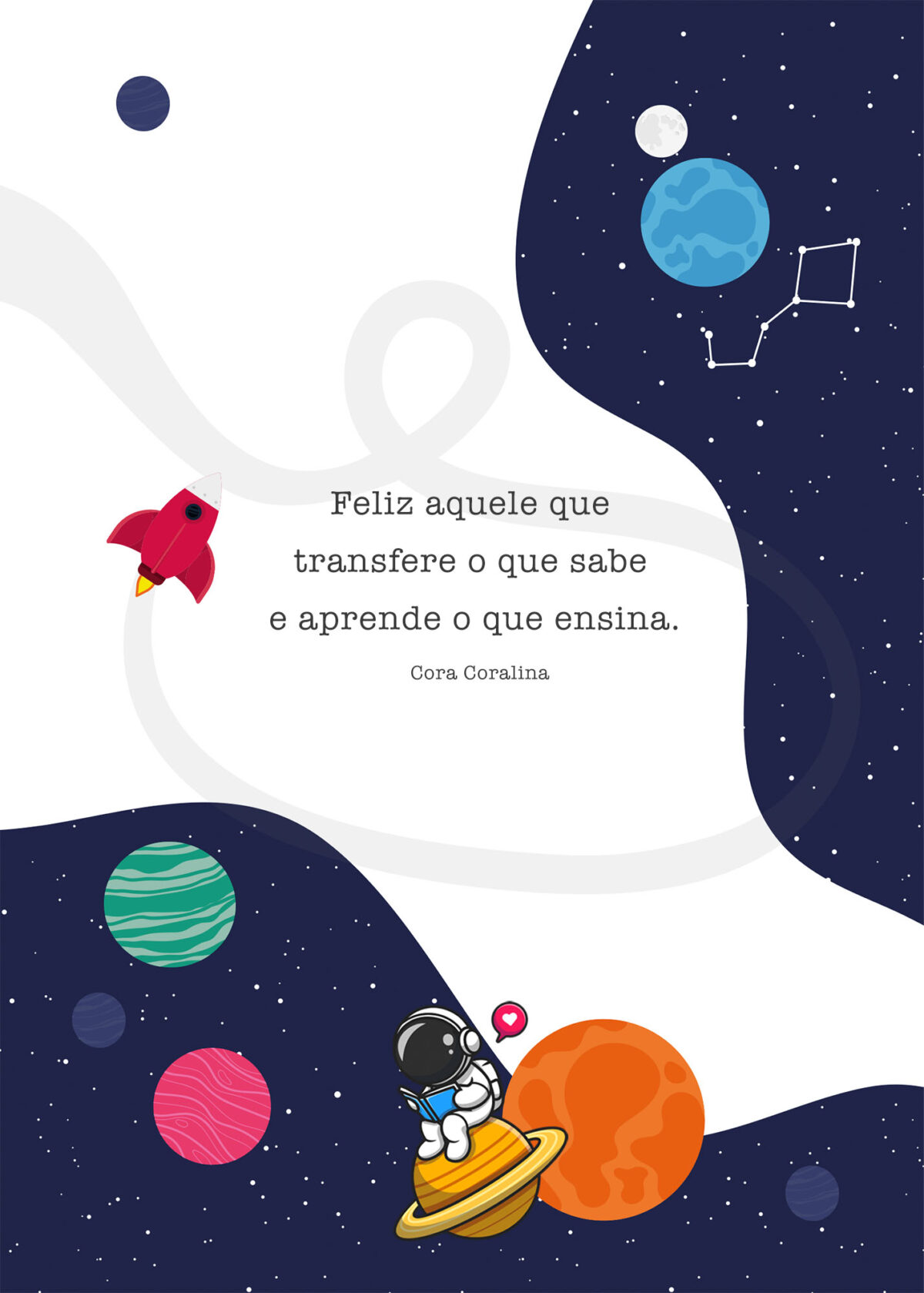 Planner Professores 2023 Astronauta Contra Capa - Fazendo a Nossa Festa