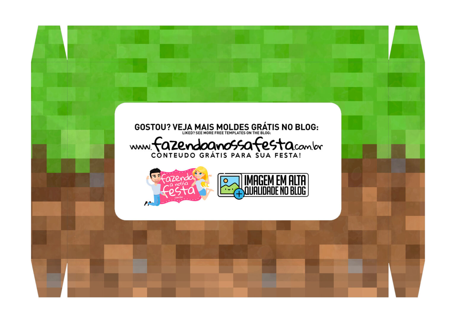 Tampa Kit Mini Confeiteiro Minecraft - Fazendo a Nossa Festa