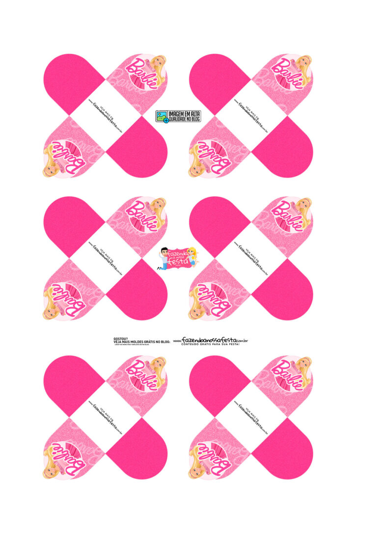 Forma Docinho 3d Kit Digital Barbie - Fazendo a Nossa Festa