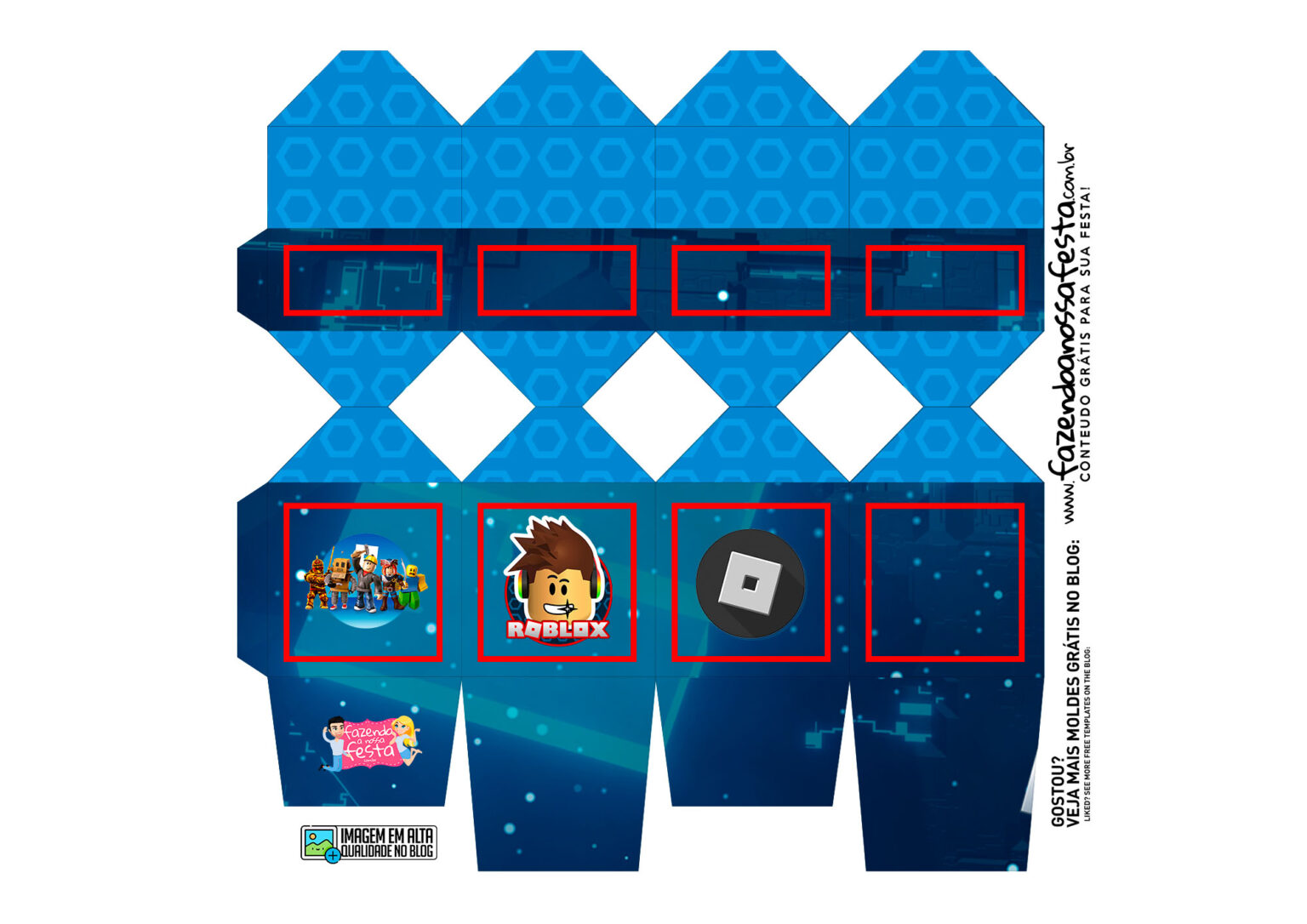 Meia Caixa Bala Kit Festa Roblox - Fazendo a Nossa Festa