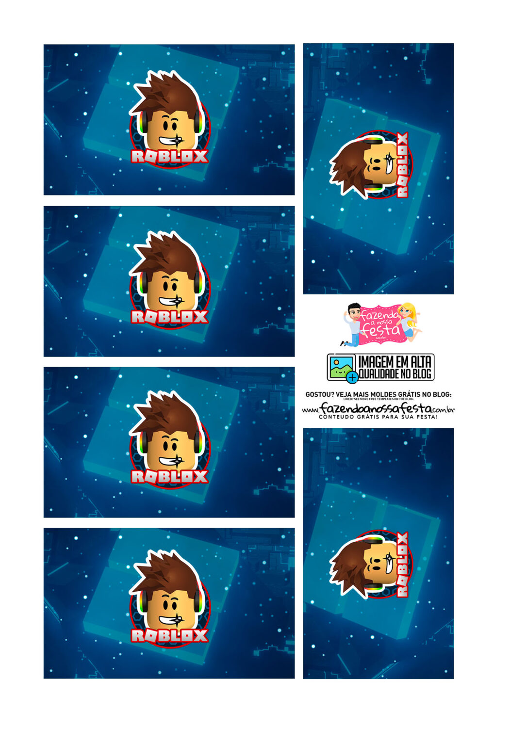 Rotulo Squezze Kit Festa Roblox - Fazendo a Nossa Festa